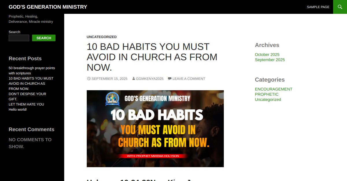 10 BAD HABITS YOU MUST AVOID IN CHURCH AS FROM NOW. | GOD'S GENERATION ...